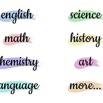 "Subject Labels Stickers Pack - Script with Brush Stroke (8 per Sheet ...