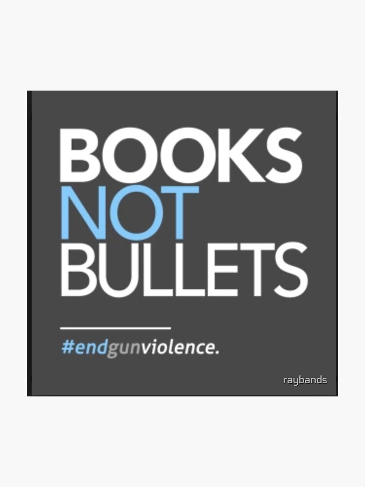 "books not bullets" Sticker by raybands | Redbubble
