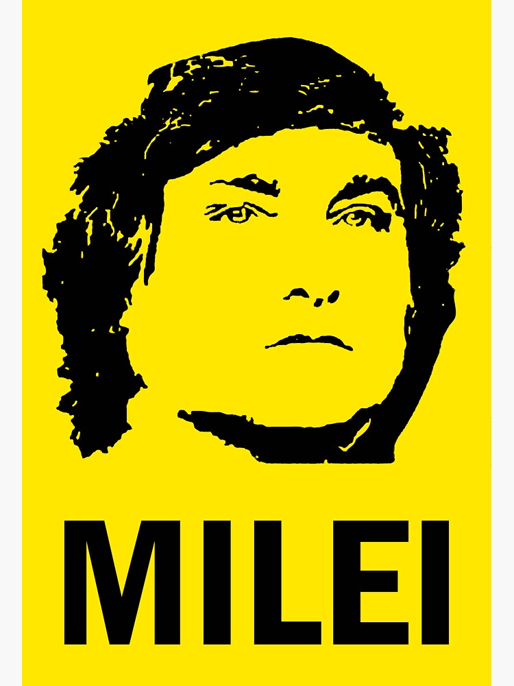 Pegatina con la obra «Milei Stencil» de LibertarioARG | Redbubble