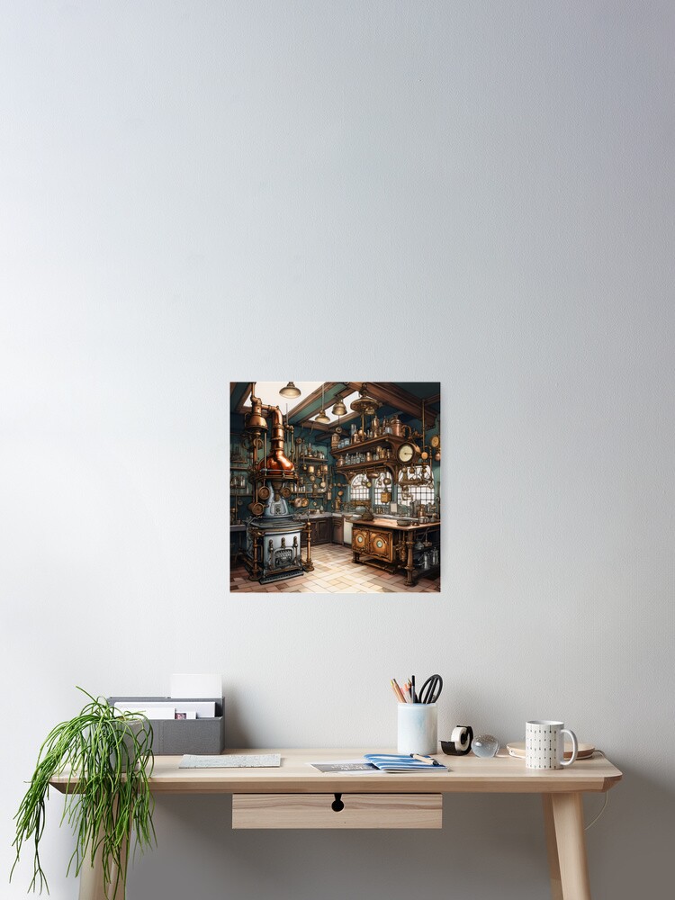 "Victorian Steampunk Kitchen Victorian Inspired Art " Poster for Sale ...