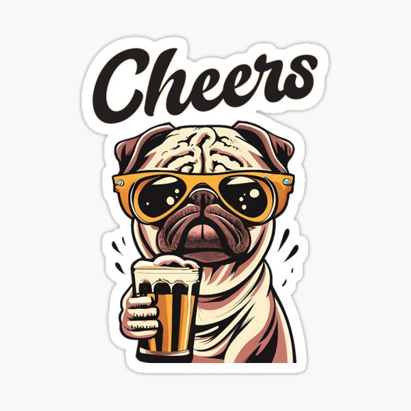 "Pug Drinking Beer Meme " Sticker for Sale by BuxomBabe21 | Redbubble