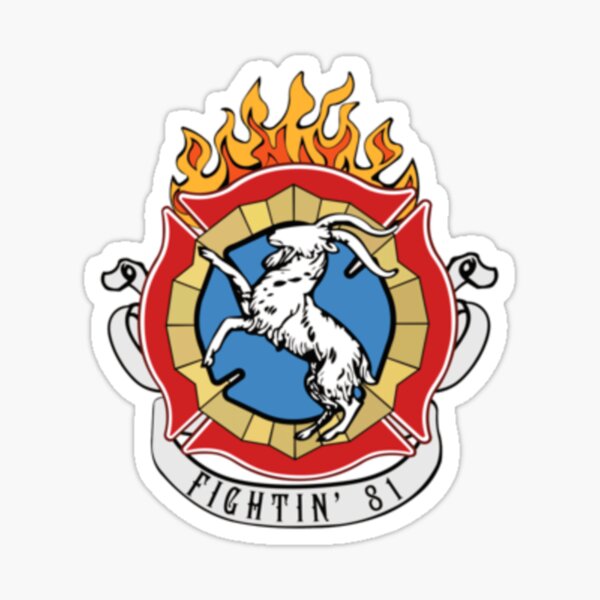 "CHICAGO FIRE TRUCK 81 LOGO" Sticker by Loyaltyarv | Redbubble