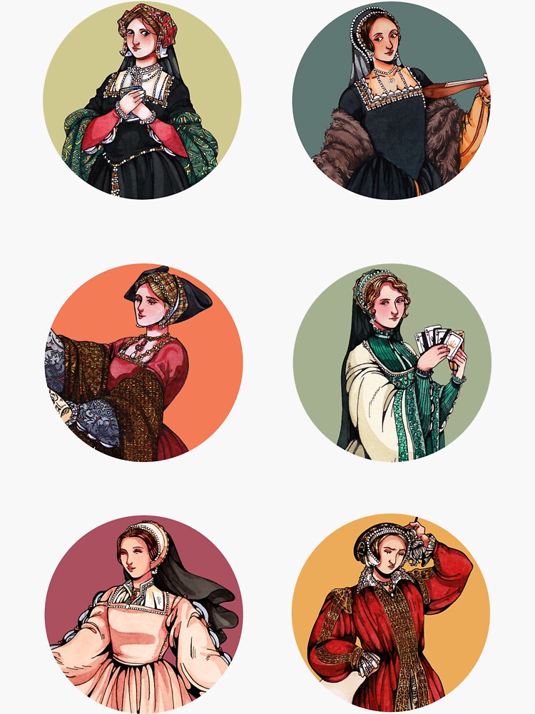 "Henry VIII Six Wives Complete Set" Sticker for Sale by adderstones ...