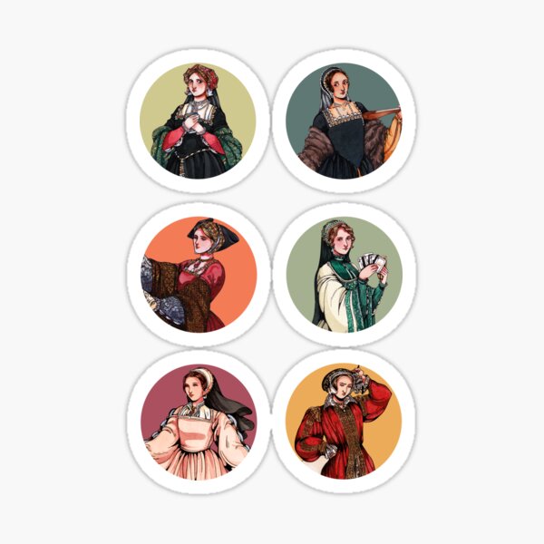 "Henry VIII Six Wives Complete Set" Sticker for Sale by adderstones ...