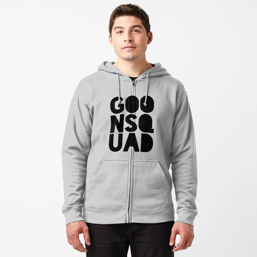 "GOON SQUAD (BLACK TEXT)" Zipped Hoodie by Dripsha | Redbubble