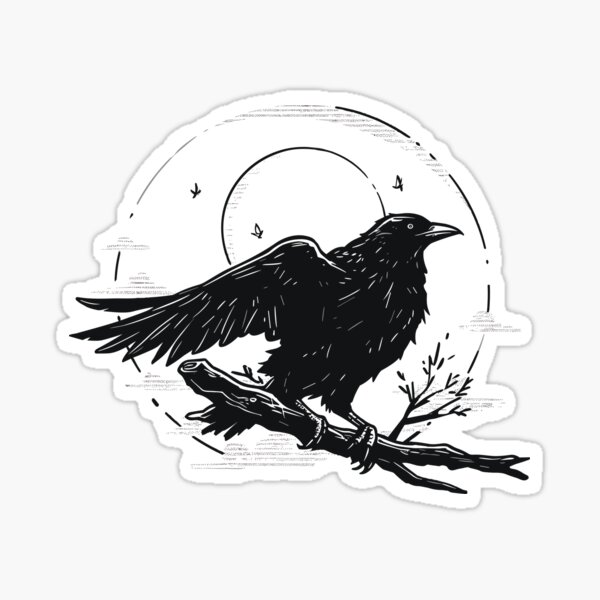 "Goth crow, raven moon" Sticker for Sale by DioSo | Redbubble