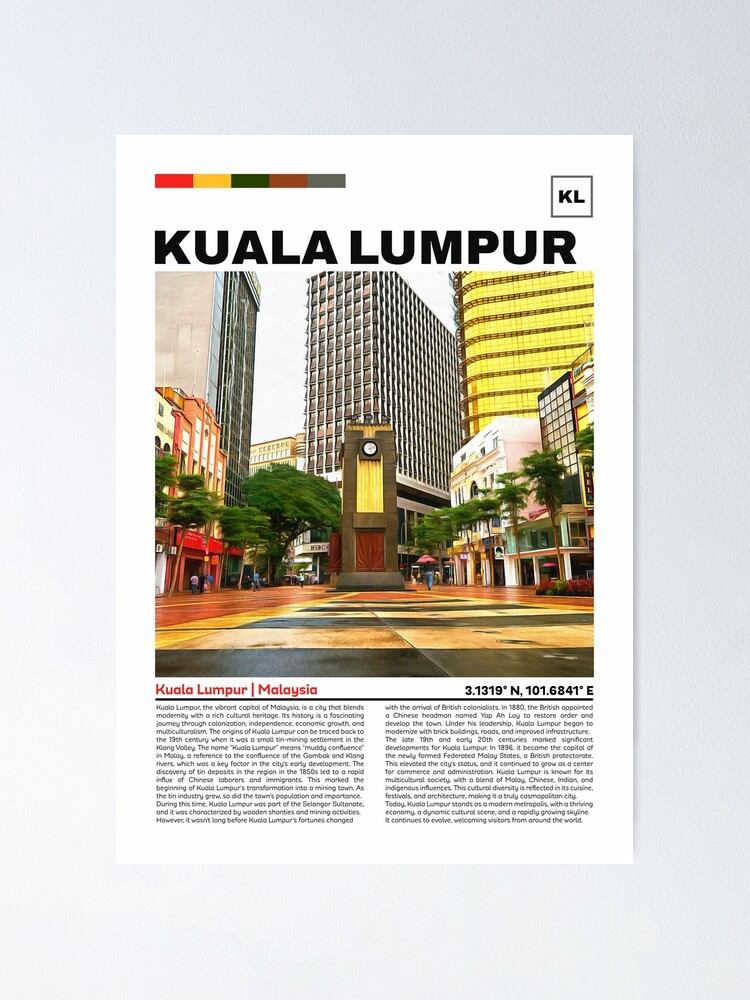 "Kuala Lumpur Print, Vintage Poster, Kuala Lumpur Art, Kuala Lumpur ...