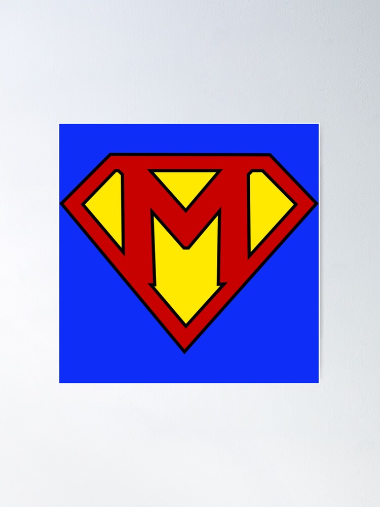 Superman Logo Letter M Super Hero Logo Letter M" Pin For Sale By