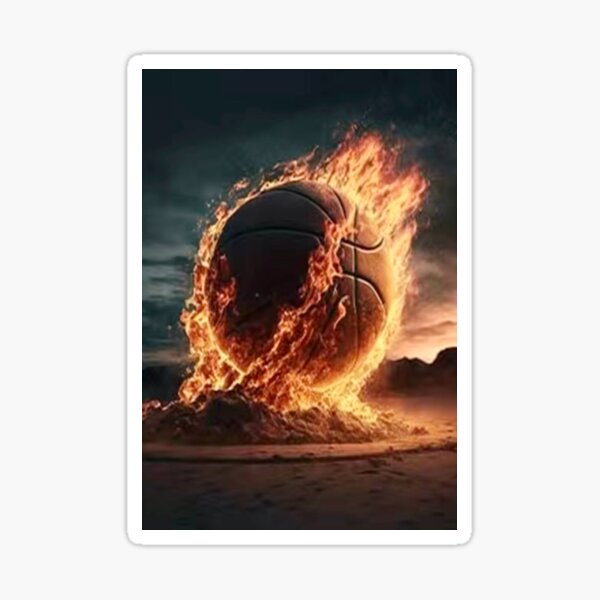 "baketball fire" Sticker for Sale by SaRa120777 | Redbubble