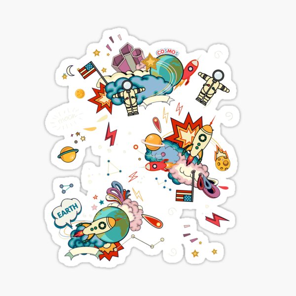 "Cosmos, Space, Planets, Astronauts " Sticker for Sale by STYLESYNDIKAT ...