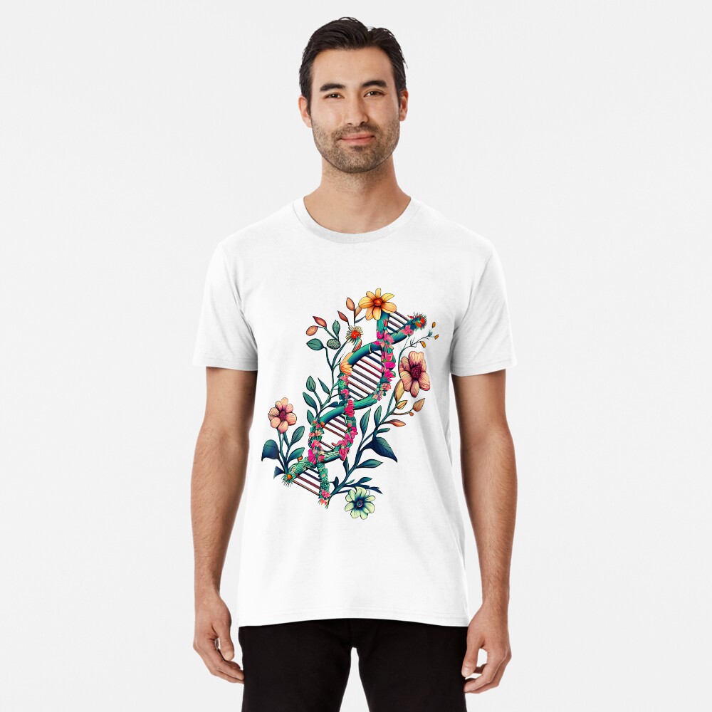 "Floral DNA Strand - In My DNA - Gold, Green, Pink Hues" Sticker for ...