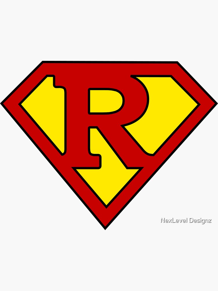 "Super Hero Logo Letter R" Sticker for Sale by NexLevel Designz | Redbubble