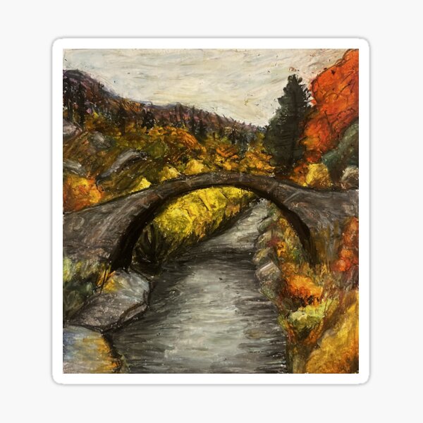 "Autumn Bridge" Sticker for Sale by ceej-art | Redbubble