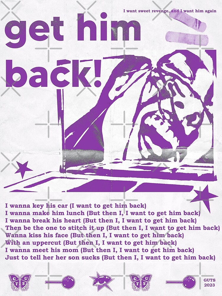 "Olivia Rodrig - GUTS / get him back " Poster for Sale by d00dling ...