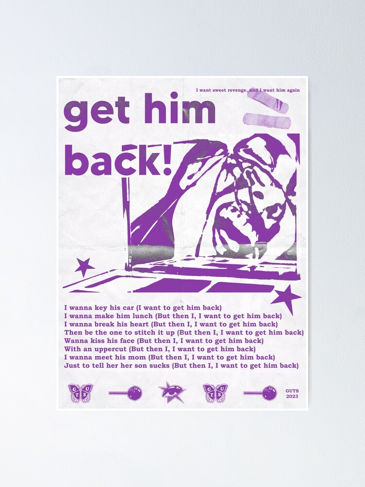 "Olivia Rodrig - GUTS / get him back " Poster for Sale by d00dling ...