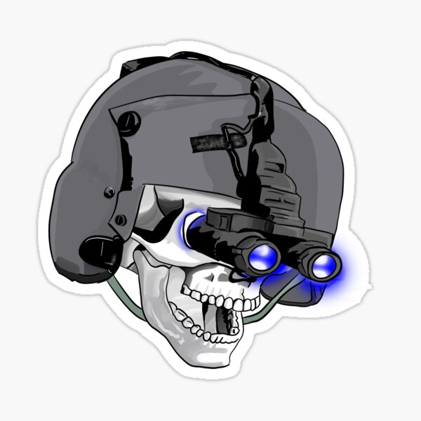 "Flying NVG Skull" Sticker for Sale by SadHelicopter | Redbubble
