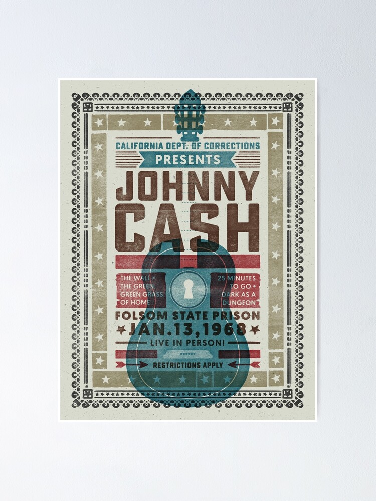 "Vintage Johnny Cash Poster" Poster for Sale by EThreeDesigns | Redbubble