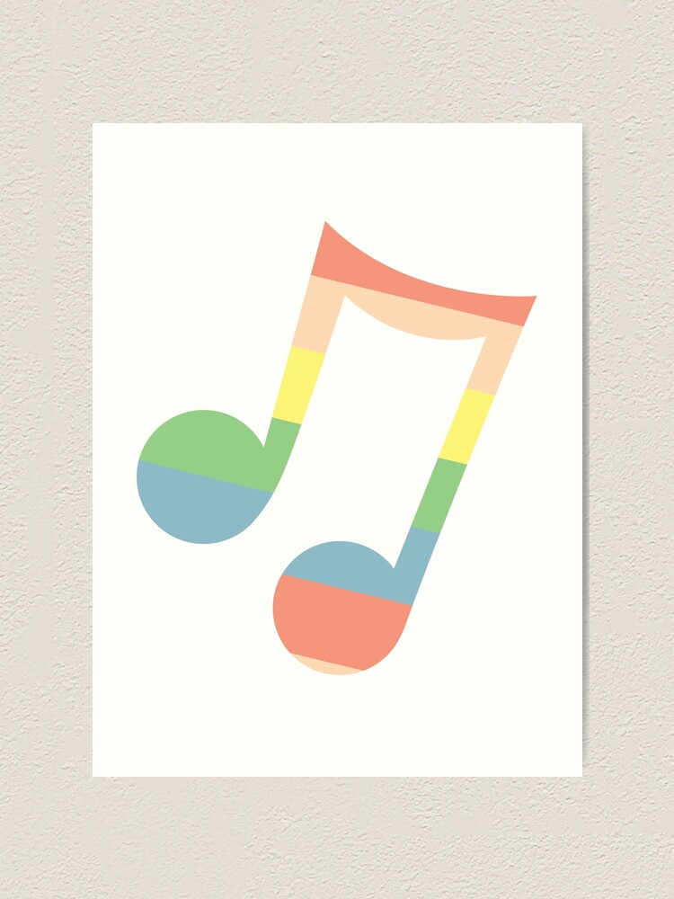"Retro Pastel Rainbow Music Note" Art Print by eternallygifted | Redbubble
