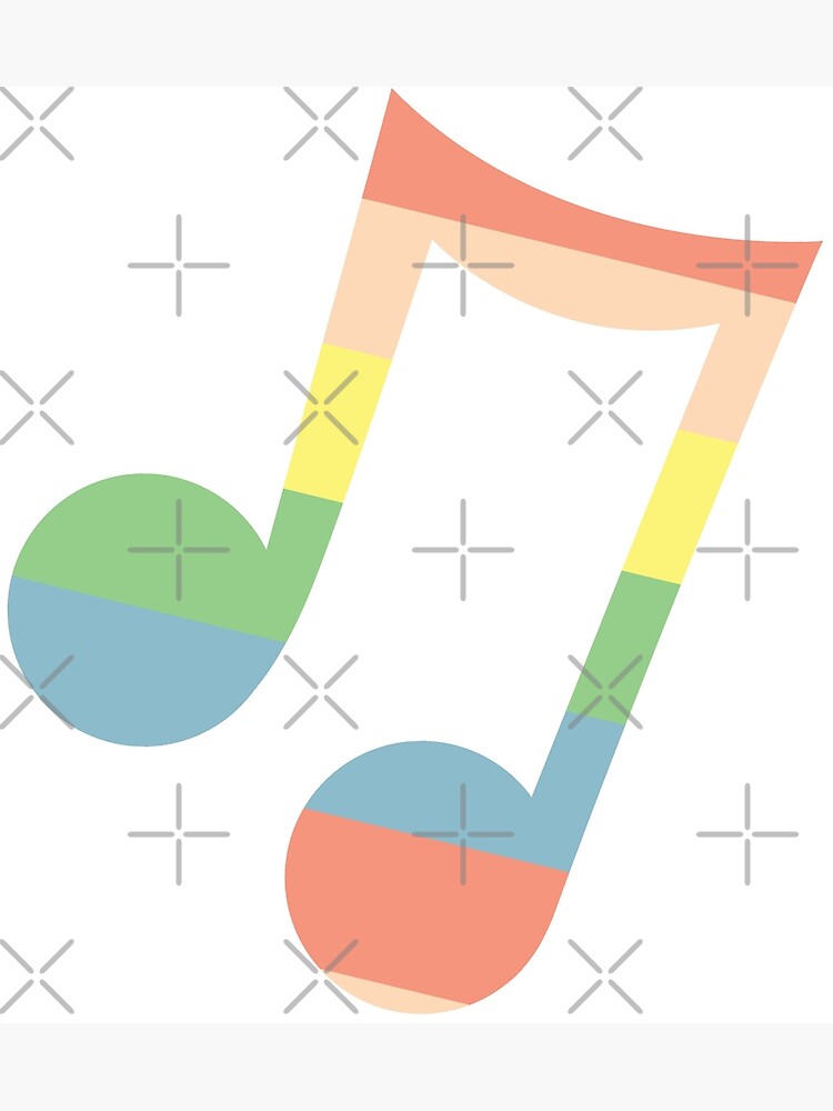 "Retro Pastel Rainbow Music Note" Art Print by eternallygifted | Redbubble