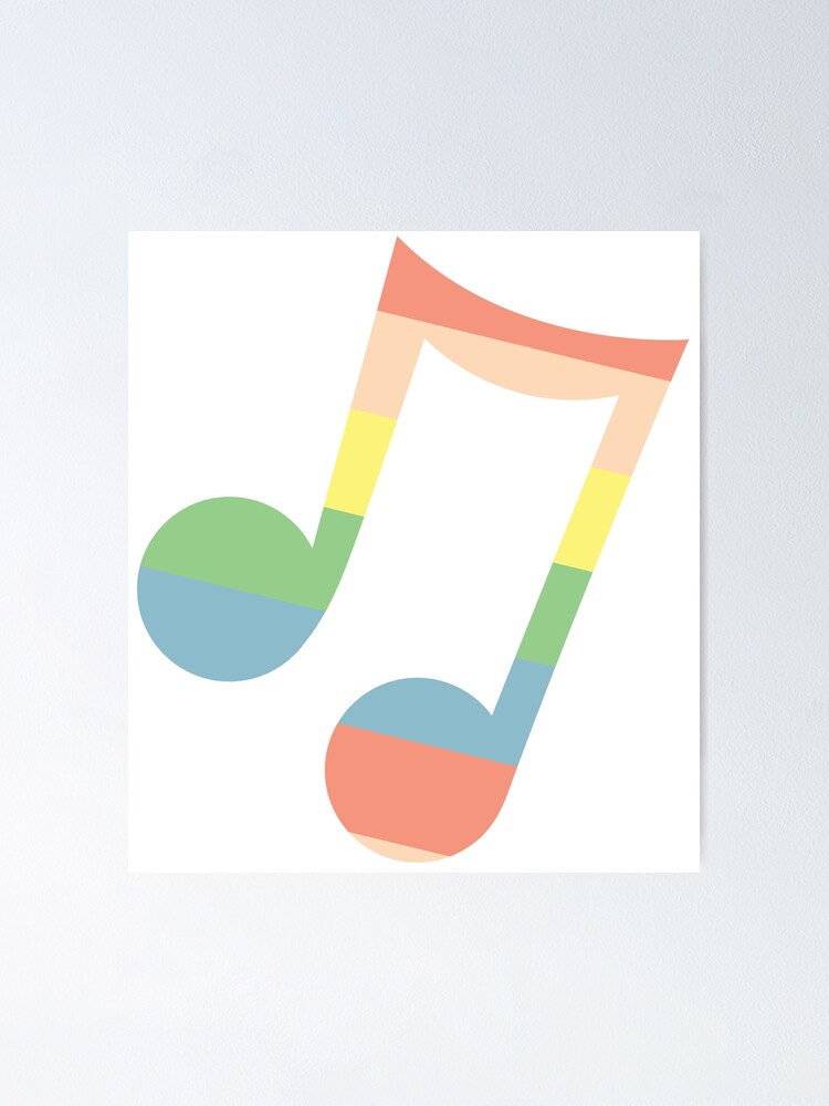 "Retro Pastel Rainbow Music Note" Poster by eternallygifted | Redbubble