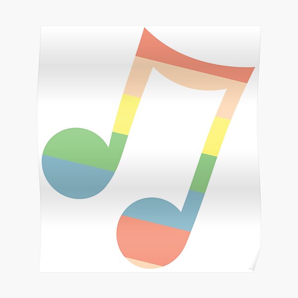 "Retro Pastel Rainbow Music Note" Poster by eternallygifted | Redbubble
