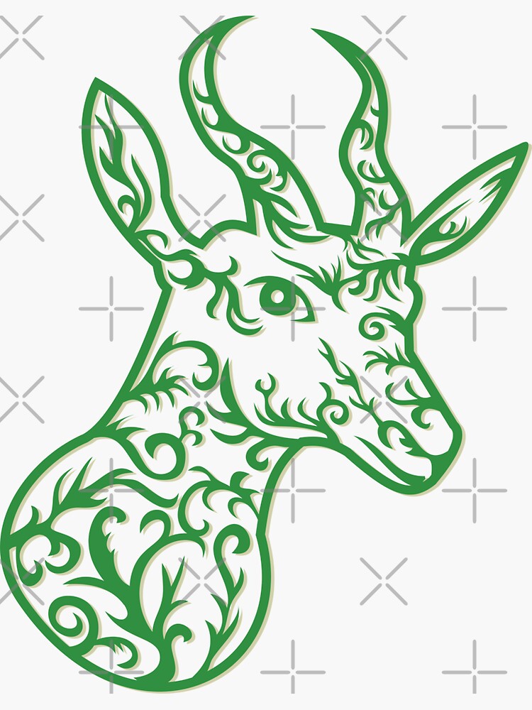 "Springbok Head Paper Cut" Sticker for Sale by patrimonio | Redbubble