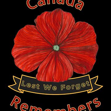 "Canadian Remembrance Day Canada Remembers Lest We Forget" Sticker for ...