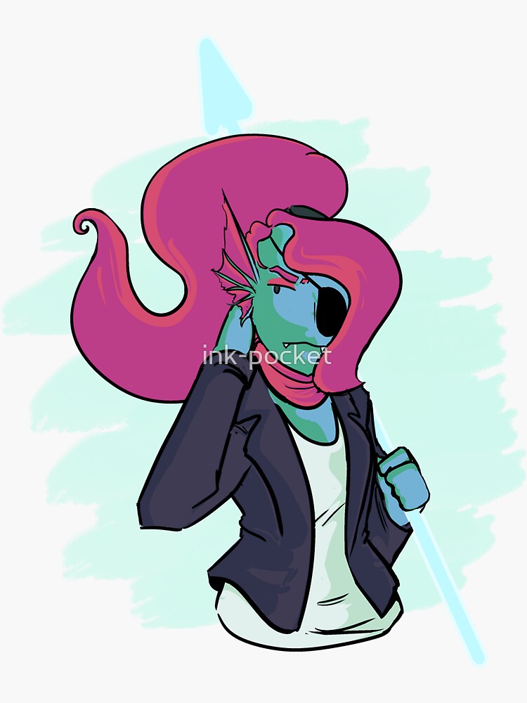 "undyne " Sticker for Sale by ink-pocket | Redbubble