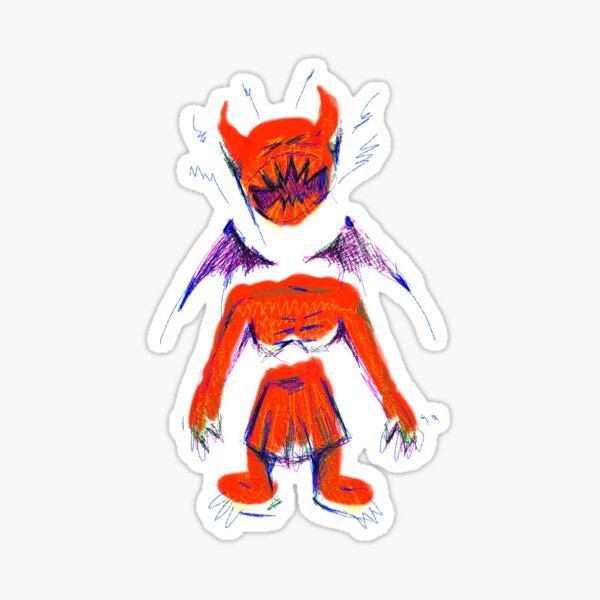 "screaming red devil kids pencil drawing" Sticker for Sale by Alessia ...