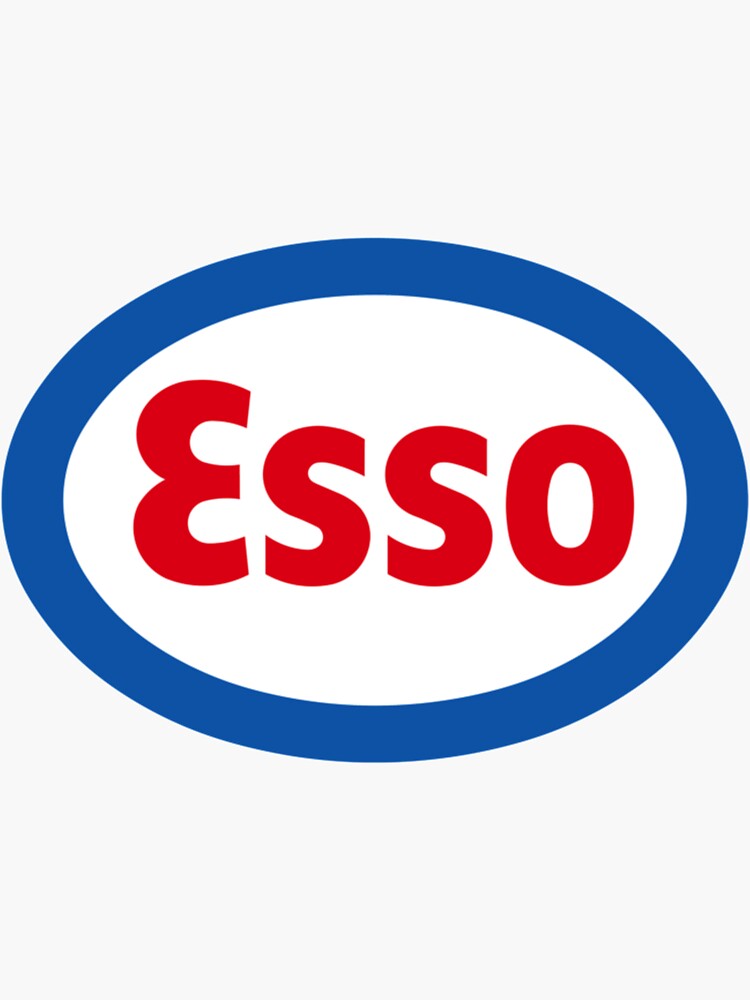Sticker mit Esso Petrol Gasoline Diesel Fuels Logo von BlimyMcglothlii Redbubble
