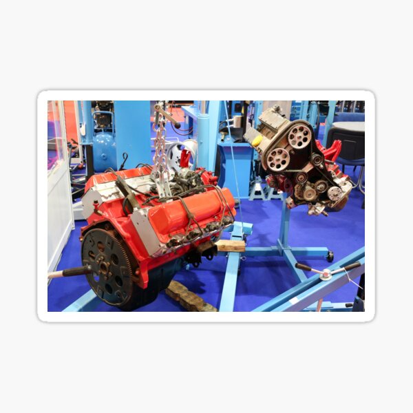 "workshop with car engines and equipment" Sticker by goceris | Redbubble