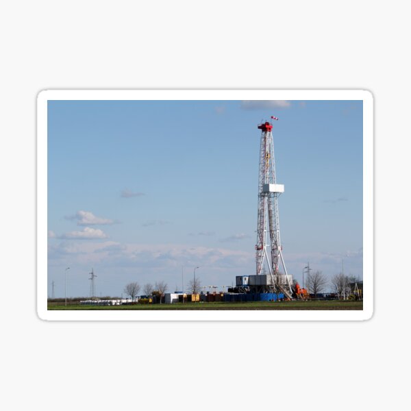 "oil drilling rig on field" Sticker for Sale by goceris | Redbubble