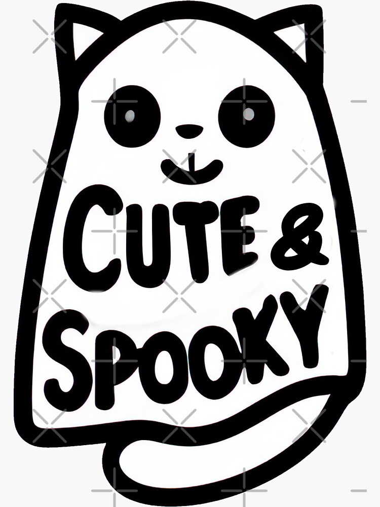 "Cute and Spooky Halloween Cat Ghost" Sticker for Sale by witch-night ...