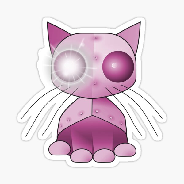 "Robotkitty Robot Cat Pink" Sticker for Sale by M-Lorentsson | Redbubble
