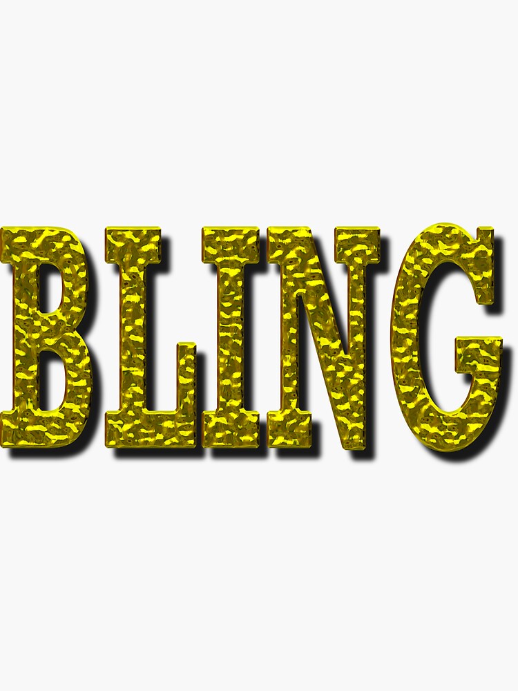"Bling Word in Gold" Sticker for Sale by MarkUK97 | Redbubble