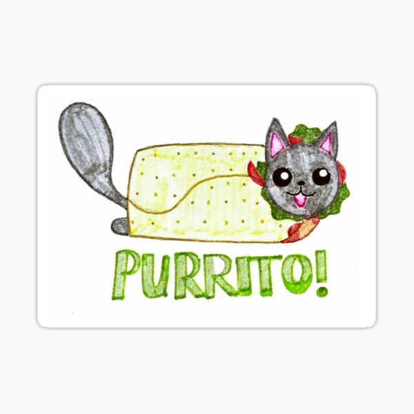 "Cat Purrito" Sticker for Sale by mArtisticOasis | Redbubble