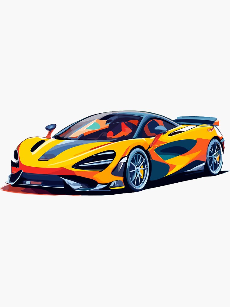 "Mclaren 765LT - Cartoon Design" Sticker for Sale by PoppinDesigner ...