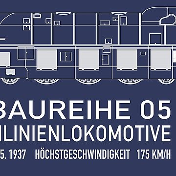 "DRG Class 05 German Steam Locomotive Blueprint Diagram" Photographic ...
