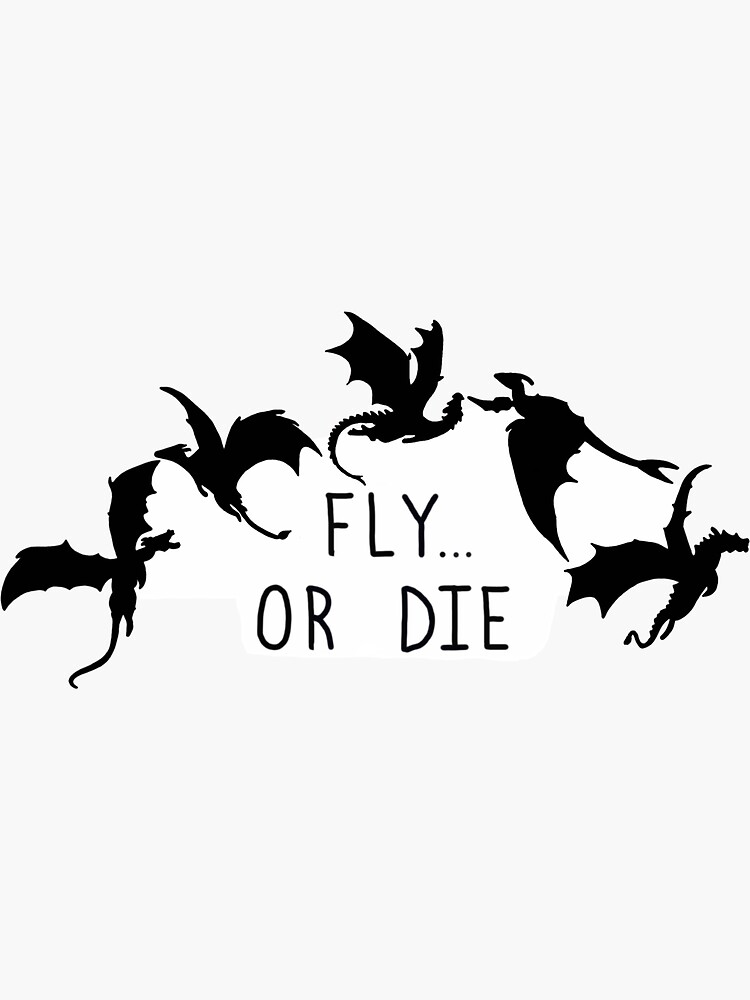 "Fourth Wing- Fly or Die" Sticker for Sale by fgriffin13 | Redbubble