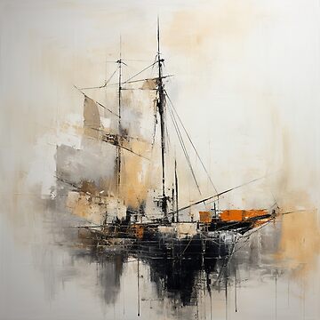 "Abstract Nautical Art: Timeless Boat Painting" Sticker for Sale by ...