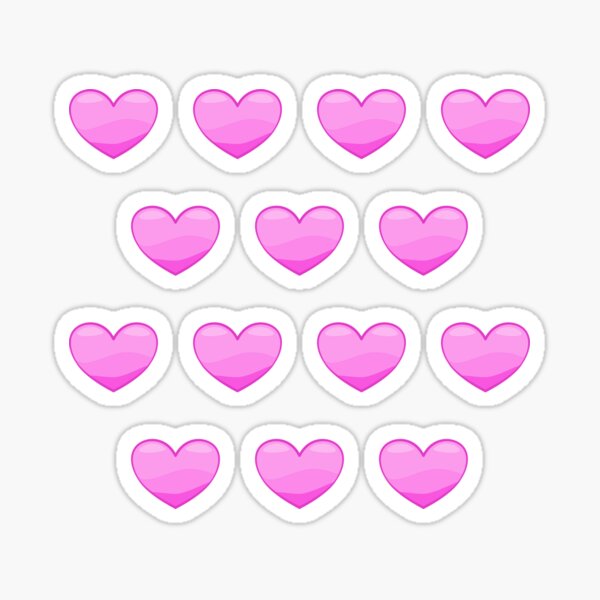 "Cute pink hearts sticker pack" Sticker for Sale by MojaDoodles | Redbubble