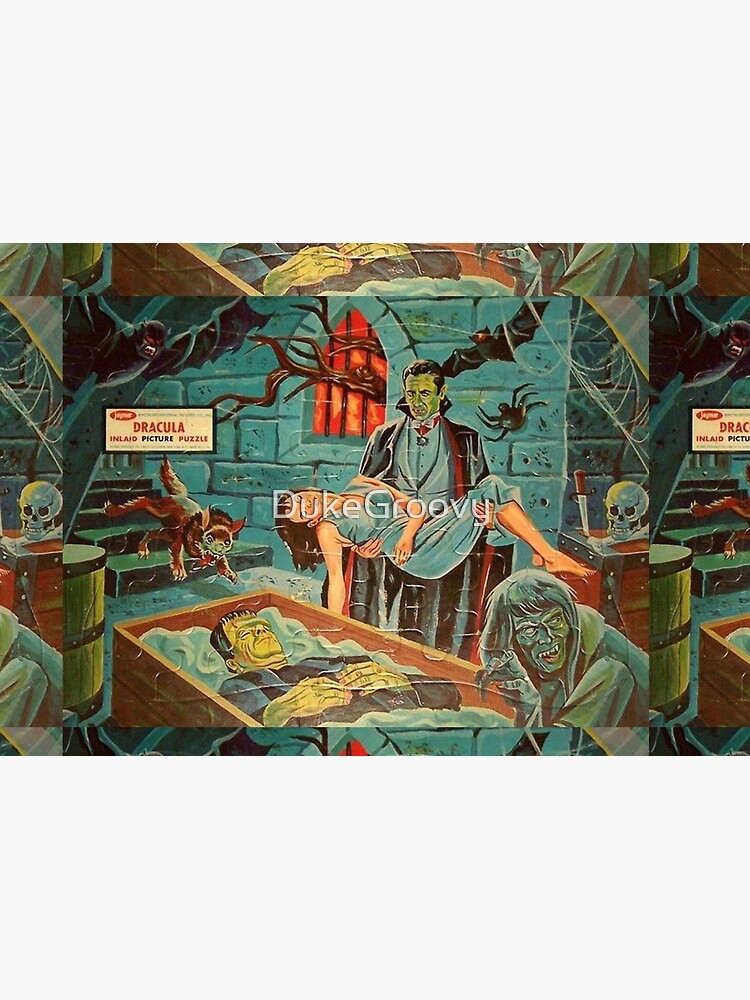 "Vintage Dracula and Frankenstein Jigsaw Puzzle art" Jigsaw Puzzle for ...