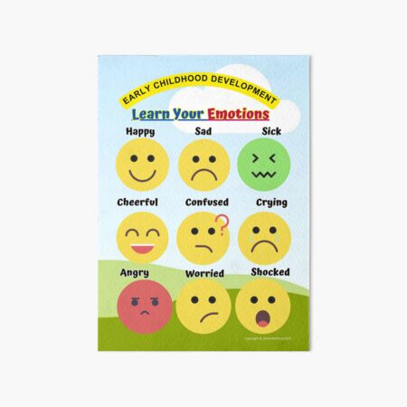 "Learn Your Emotions Poster/Chart for Early Childhood Development Phase ...