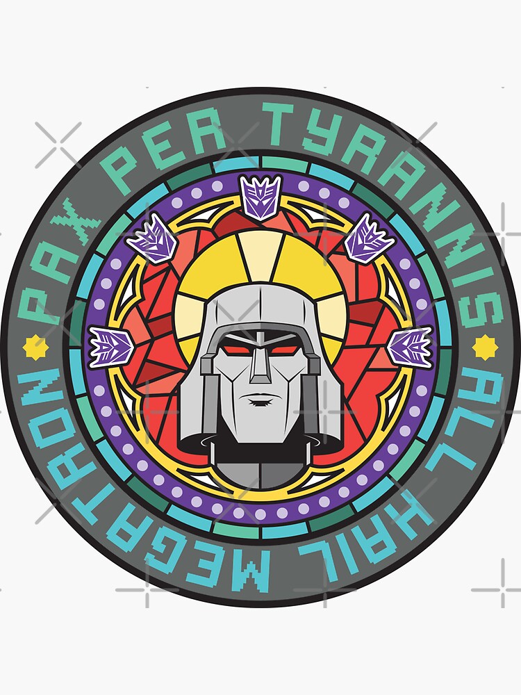 "Megatron stained glass emblem" Sticker for Sale by Silurostudio ...