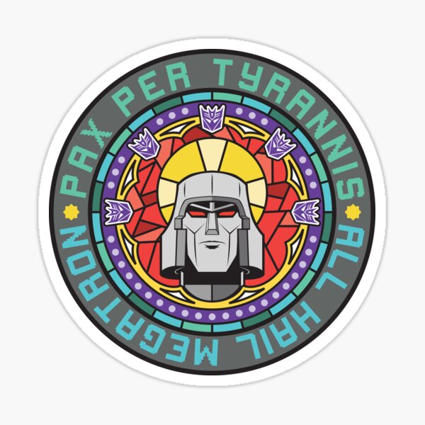 "Megatron stained glass emblem" Sticker for Sale by Silurostudio ...
