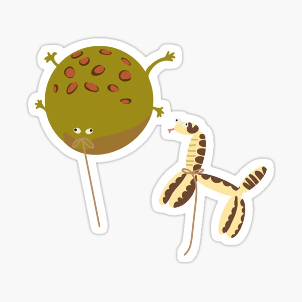 Pegatina for Sale con la obra «Globos de rana y serpiente de shrek.» de ...