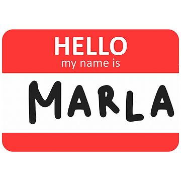 "HELLO MY NAME IS MARLA SINGER" Sticker for Sale by ToruandMidori ...