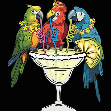"Colourful Parrots Drinking Margarita Funny Vacation Vibe Cruise Ship ...