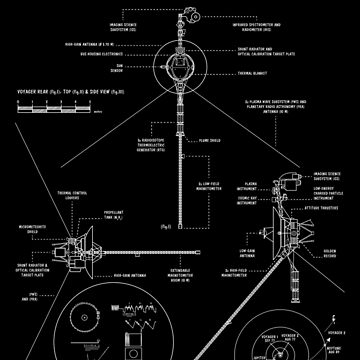 "Voyager. Deep Space Exploration Probes (White Stencil - No Background ...