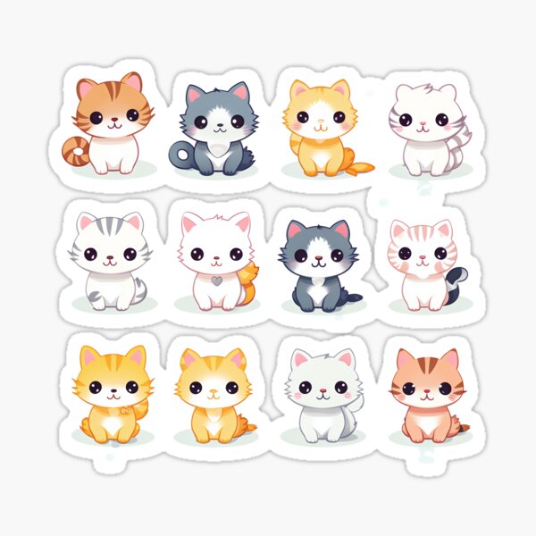 "Cats" Sticker by Art91design | Redbubble
